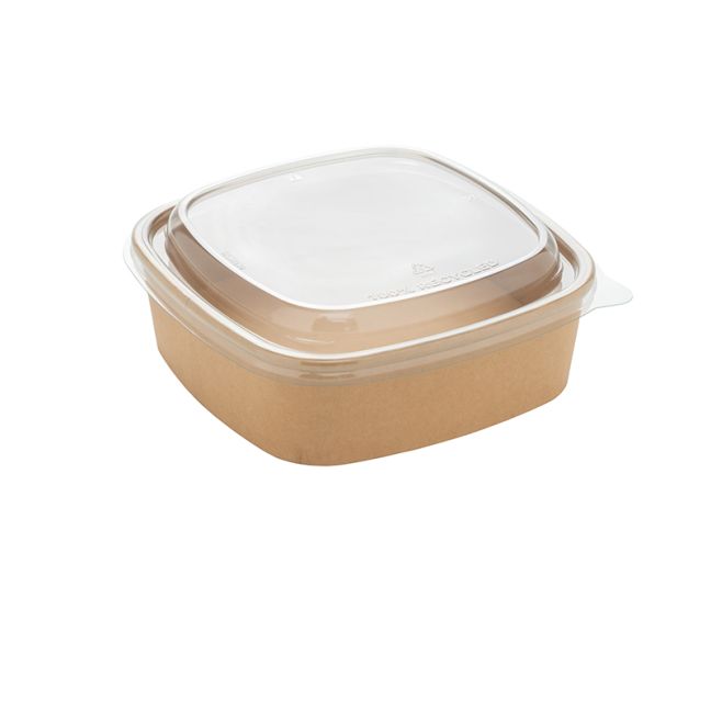 PP Lids for Square Paperboard Tray Kraft| Enviropack