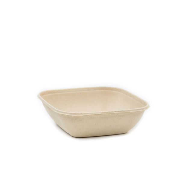500ml Bagasse Square Container Kraft | Enviropack