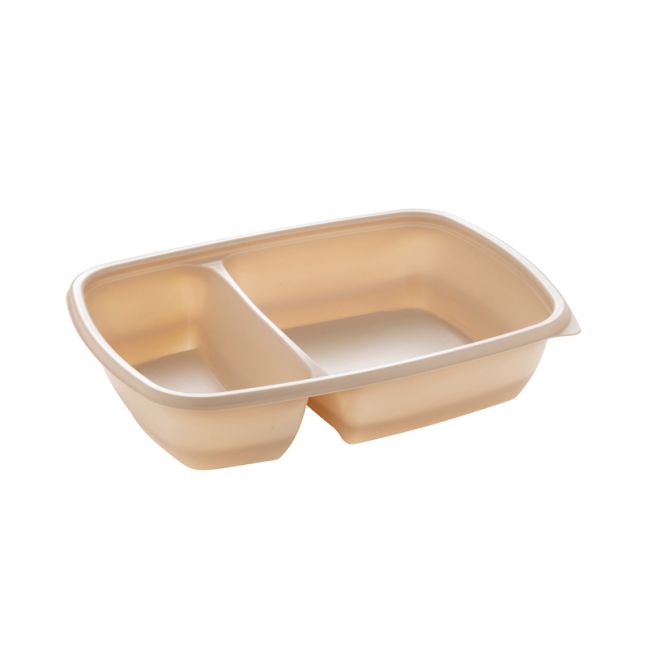 2 Compartment Microwaveable Tray 600/300ml | Enviropack